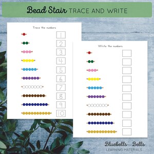 Montessori Colored Bead Stair Printables. Preschool Math Activities ...
