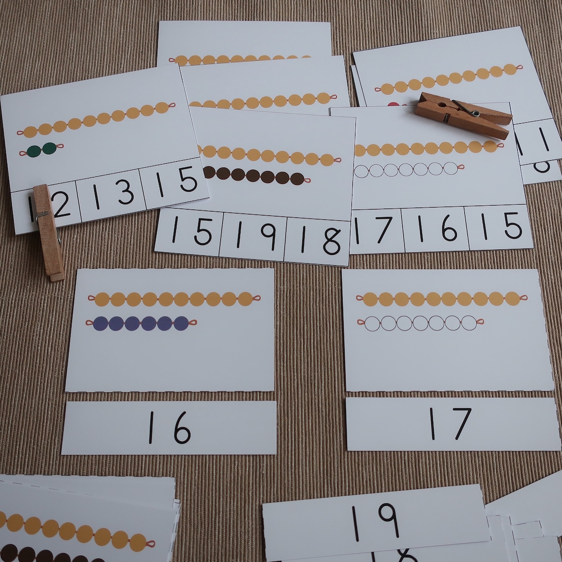 Montessori Teen Beads Printable Cards and Worksheets. - Etsy