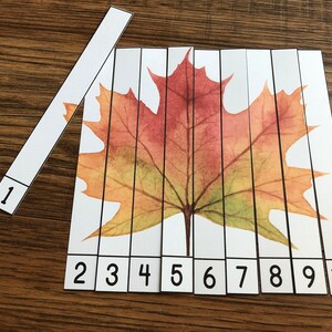 Preschool Fall Printable Number Sequence 1-10 Puzzles. Montessori ...