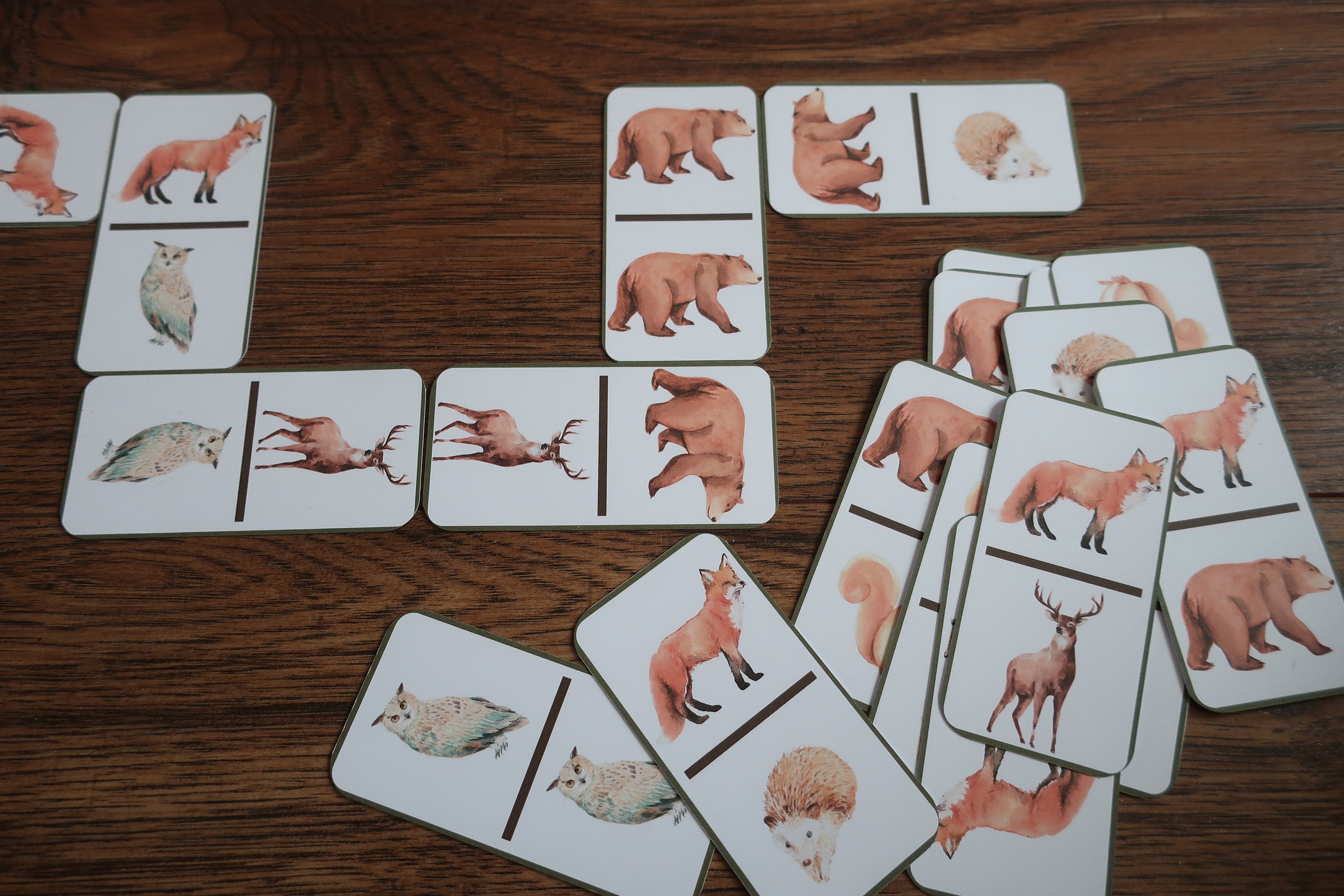Woodland Animal Dominoes. Printable Preschool Game. - Etsy