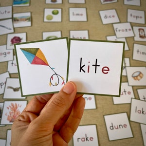 Silent E Montessori Green Series Picture Word Matching Activity. - Etsy