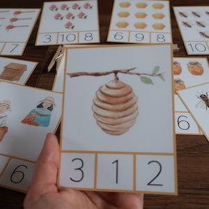 Honeybee Count and Clip Cards 1-10. Preschool Insect Math Printable ...