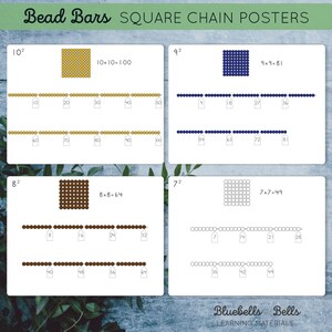 Skip Counting Montessori Square Chain Printable Labels, Control Charts ...