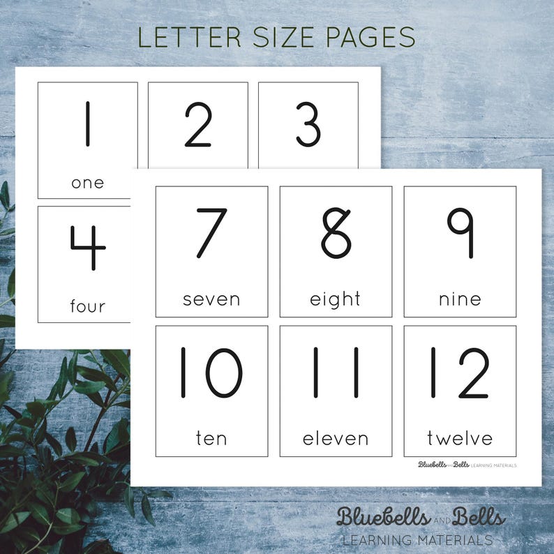 Number Cards 0-20. Printable Number Cards. - Etsy