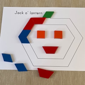 Halloween Pattern Blocks Templates. Preschool and Kindergarten Matching ...