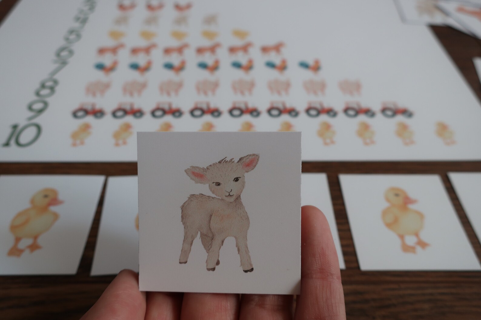 Number Chart 1-10 Printable. Farm Animal Montessori Math - Etsy