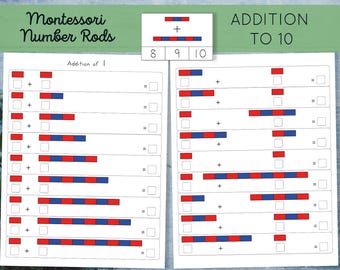 Montessori Math - Number Rods - Etsy