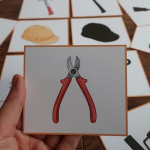 Tools Shadow Matching Cards. Montessori Toddler Printable. Preschool ...