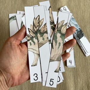 Dinosaur Puzzle Number Sequence 1-10. Montessori Preschool Printable ...