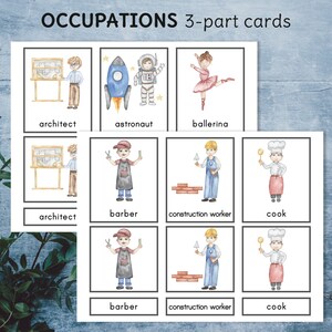Occupations 3 Part Cards. Montessori Printable Professions Nomenclature ...