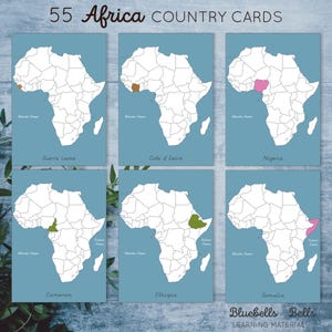 Africa Maps and Cards. Montessori Continent Study Printable. - Etsy