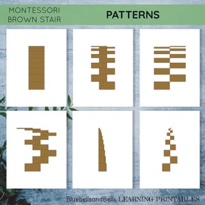 Montessori Brown Stair Extension Printable Patterns, Matching Cards and ...