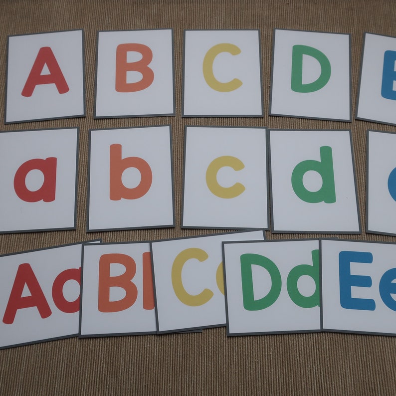 Alphabet Cards. Rainbow Letter Flash Cards Printable. Toddler - Etsy