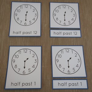 Telling Time Montessori Printable 3 Part Cards. - Etsy
