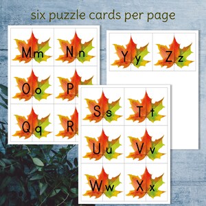 Fall Leaf Letter Matching Puzzles. Montessori Autumn Preschool ...
