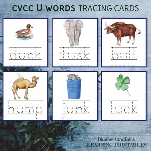 Montessori CVCC Printable Tracing Cards. Handwriting - Etsy