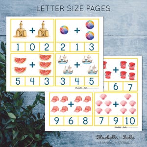 Montessori Summer Printable Addition Clip Cards. Preschool and ...