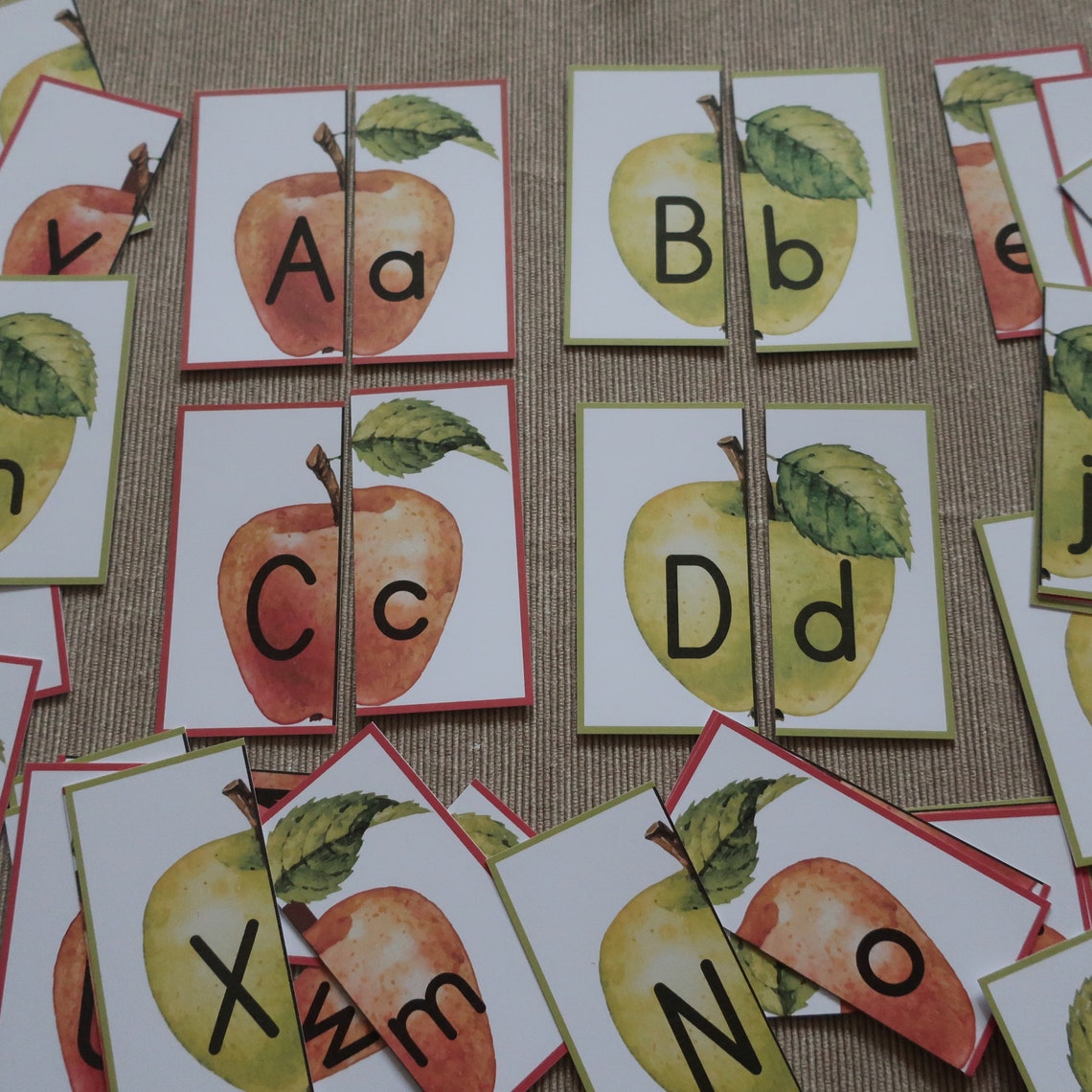 Apple Alphabet Matching Puzzle. Preschool Fall Letter - Etsy