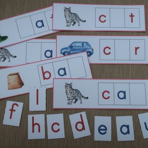 Montessori Printable Moveable Alphabet. CVC Word Phonics Matching Cards ...