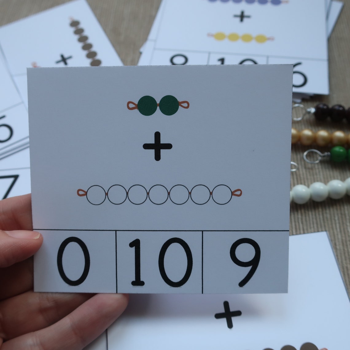 Montessori Addition Colored Beads Clip Cards. Montessori | Etsy