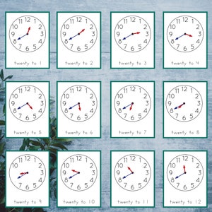 Telling Time Cards Second Level Words. Montessori Printable Clock ...