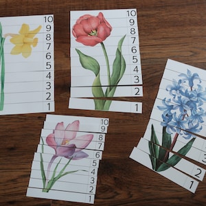 Flower Number Puzzles 1-10. Montessori Spring Printable. Preschool ...