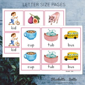 Montessori Printable CVC Phonics 3-part Cards. CVC Words Reading ...