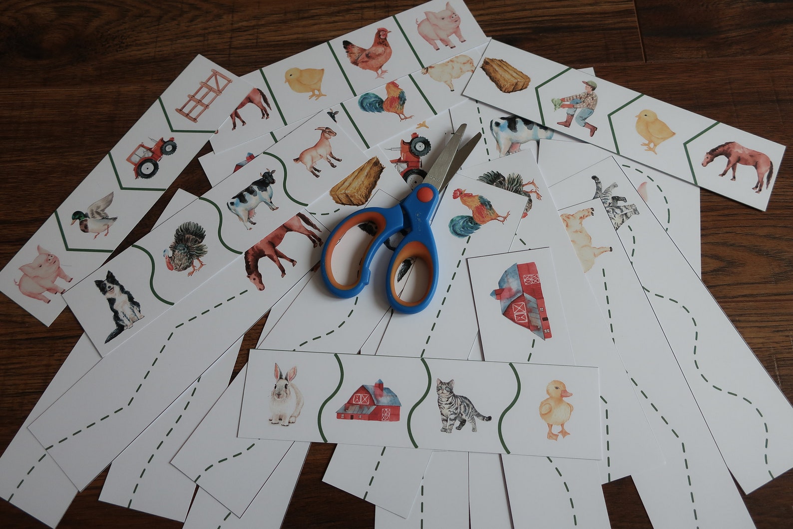 Farm Animal Cutting Strips. Preschool Scissor Practice - Etsy New Zealand