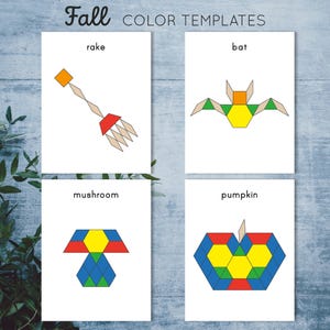 Fall Pattern Blocks Templates. Preschool and Kindergarten Printable ...