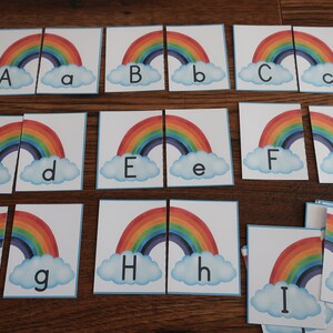 Rainbow Letter Matching Printable Puzzles. Montessori Spring Preschool ...