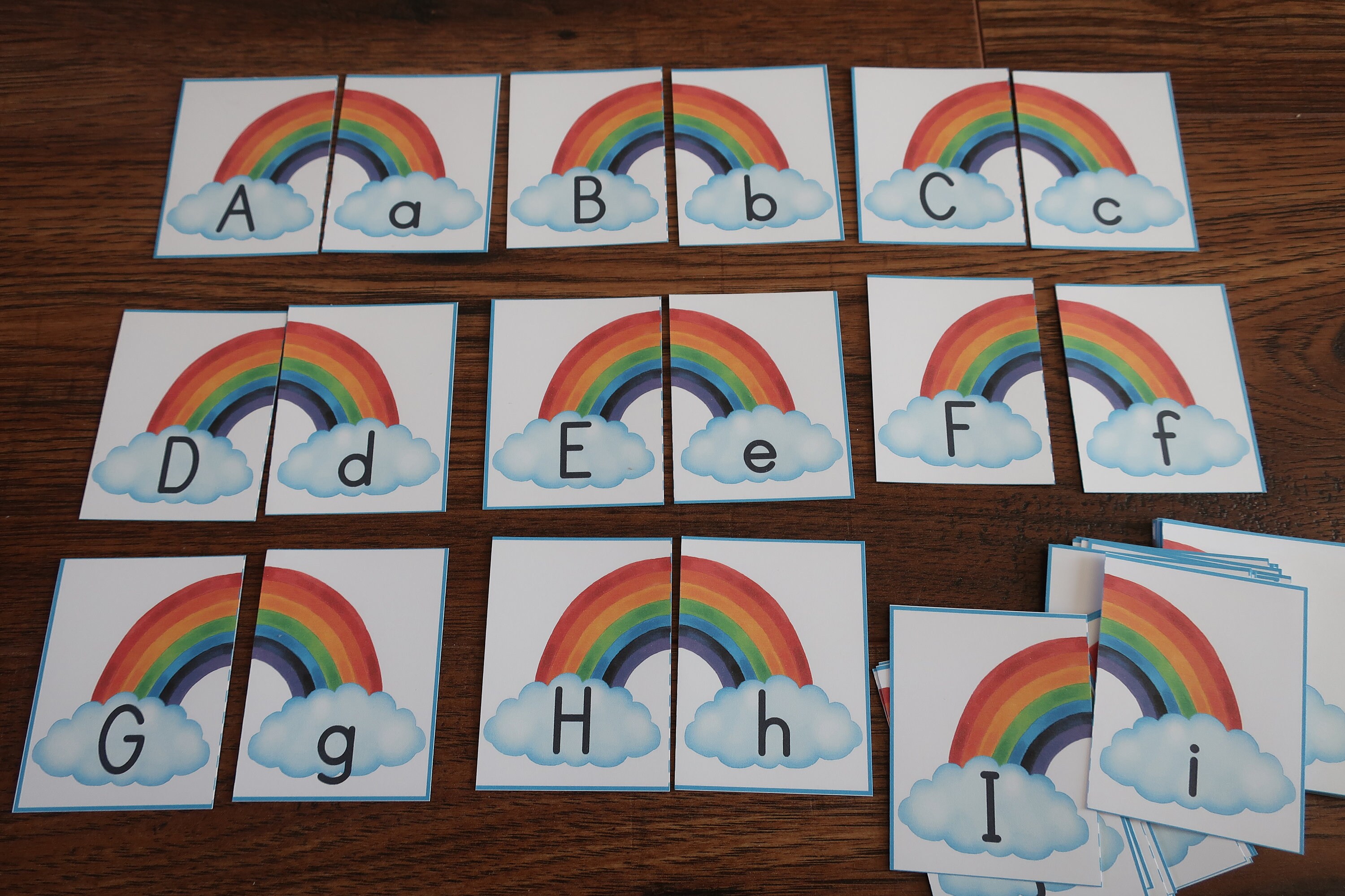 Rainbow Letter Matching Printable Puzzles. Montessori Spring - Etsy