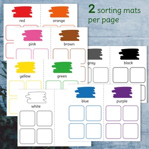 Color Matching Printable. Toddler Sorting Activity. Preschool Color ...