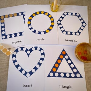 Shapes Preschool Printable Worksheets. Montessori Do a Dot Toddler ...