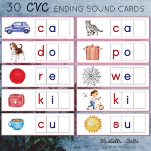 Montessori Printable Moveable Alphabet. CVC Word Phonics Matching Cards ...