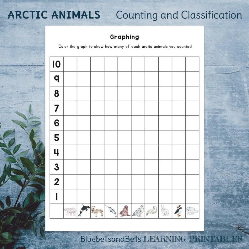 Montessori Arctic Animals Graphing Activity. Preschool Math Printable ...