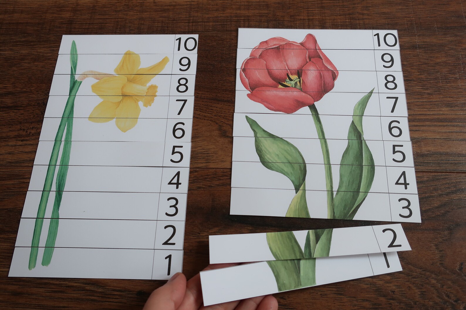 Flower Number Puzzles 1-10. Montessori Spring Printable. - Etsy
