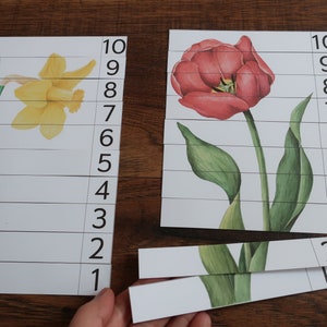 Flower Number Puzzles 1-10. Montessori Spring Printable. Preschool ...