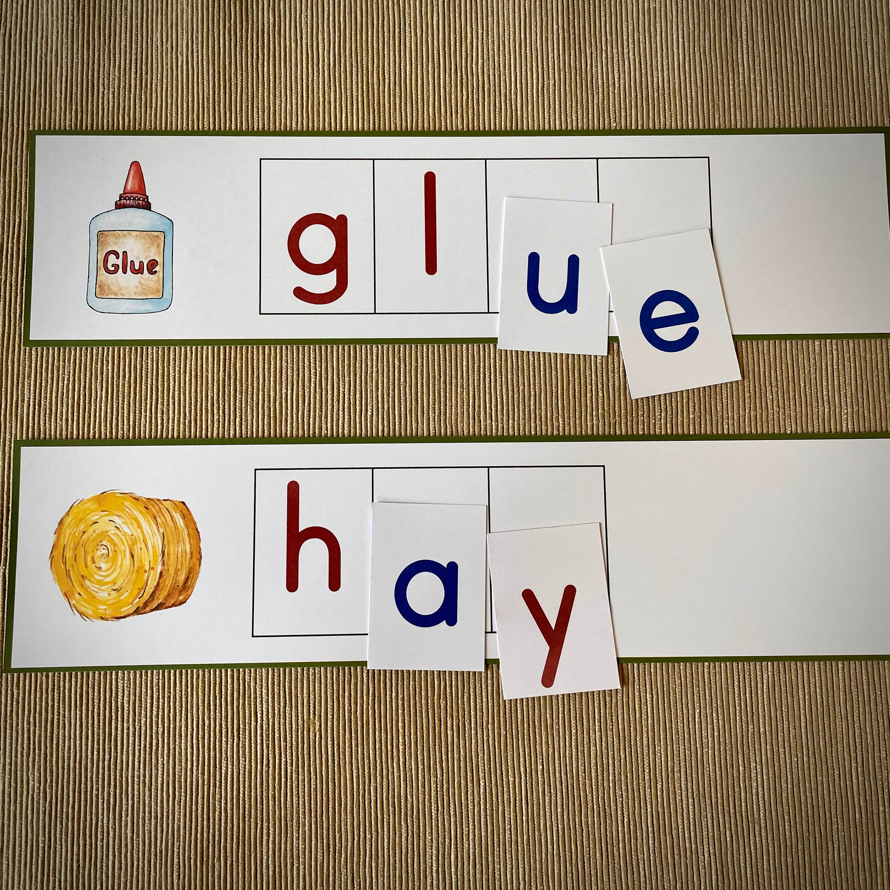 Montessori Moveable Alphabet Green Series Phonogram Cards for Letter ...
