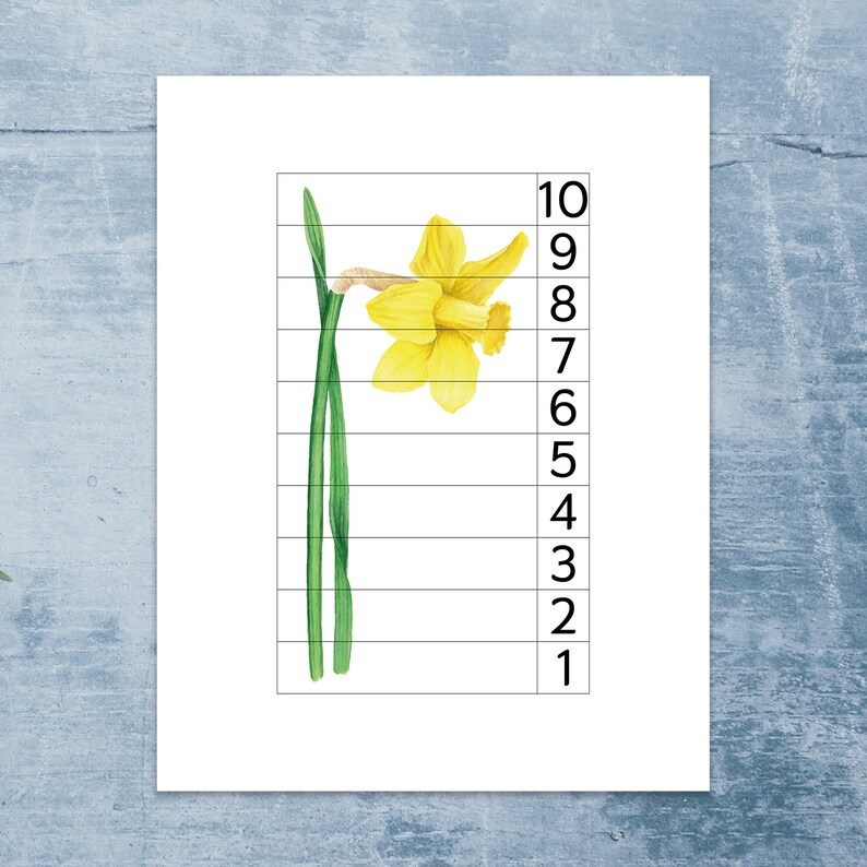 Flower Number Puzzles 1-10. Montessori Spring Printable. - Etsy