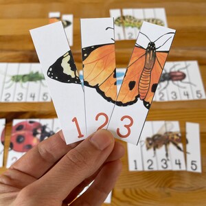Insects Puzzle Number Sequence 1-5. Toddler Montessori Printable Busy ...