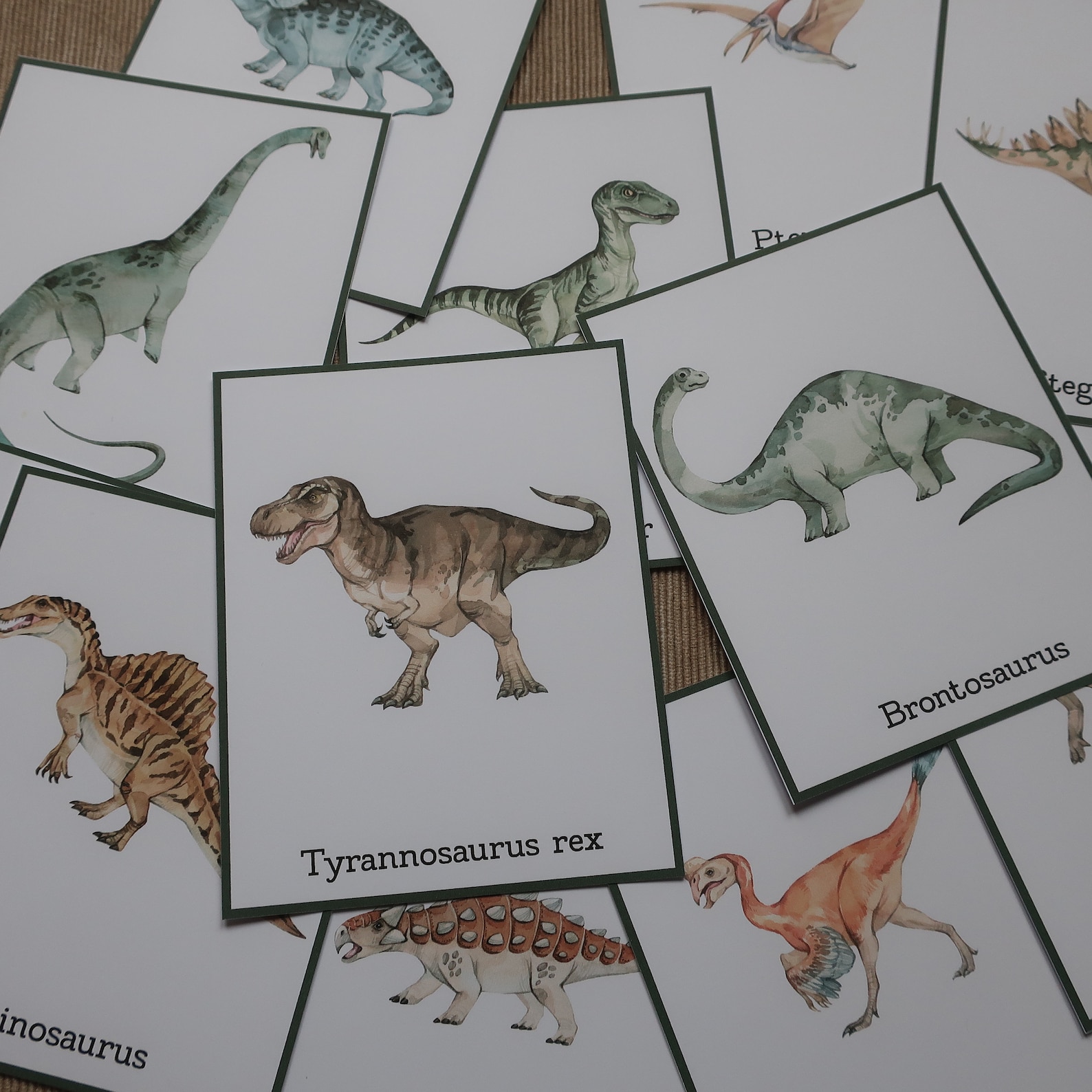 Dinosaur Cards and Poster. Toddler Watercolor Printable. - Etsy