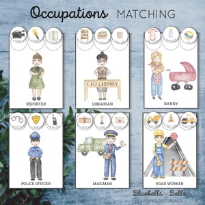 Occupations Cards Matching Activity. Community Helpers Printable ...