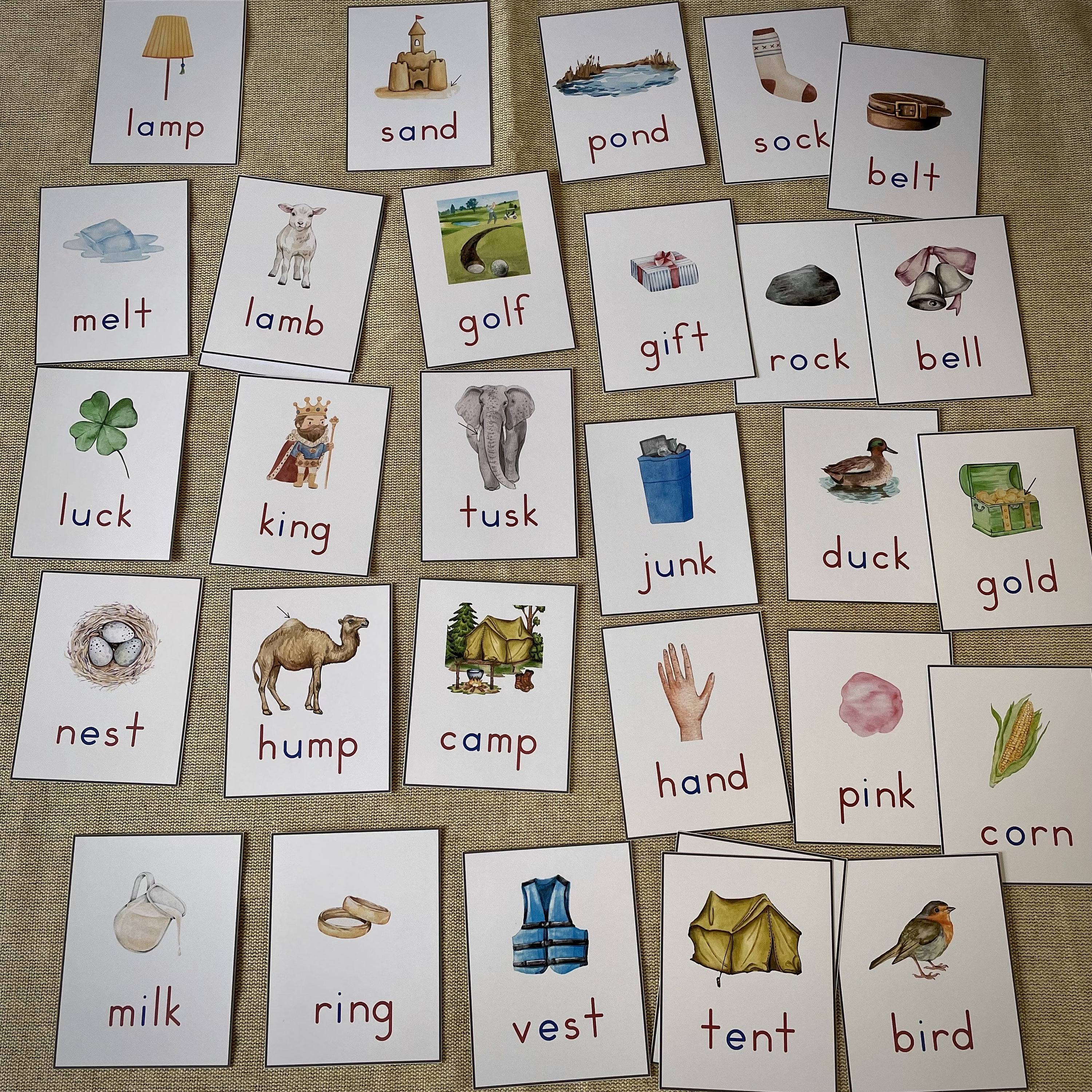 Blends Cards. CVCC Words Printable. - Etsy
