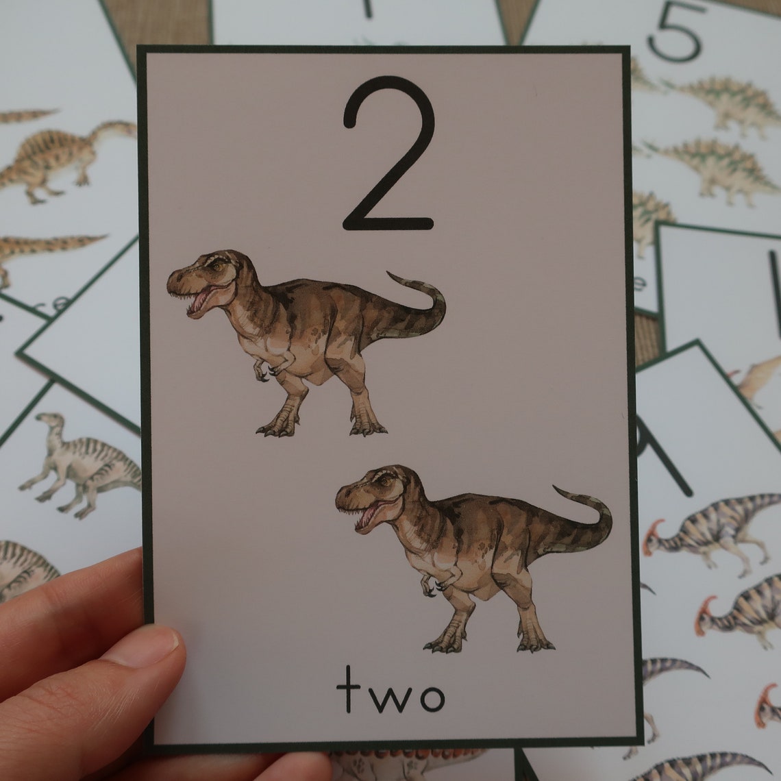 Dinosaur Counting Cards. Printable Dino Number Flash Cards. | Etsy