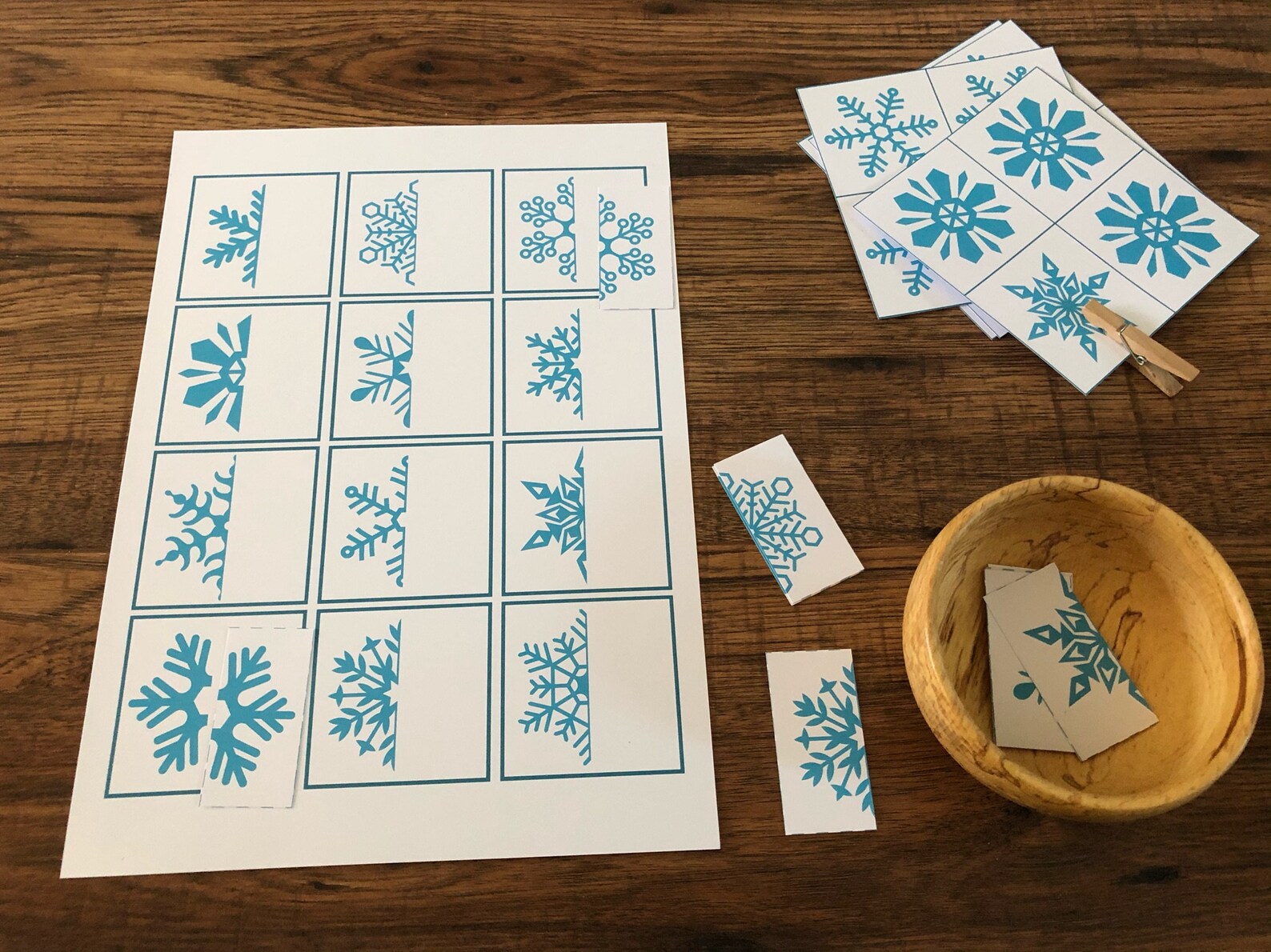 Snowflake Preschool Activities. Montessori Winter Printable. | Etsy