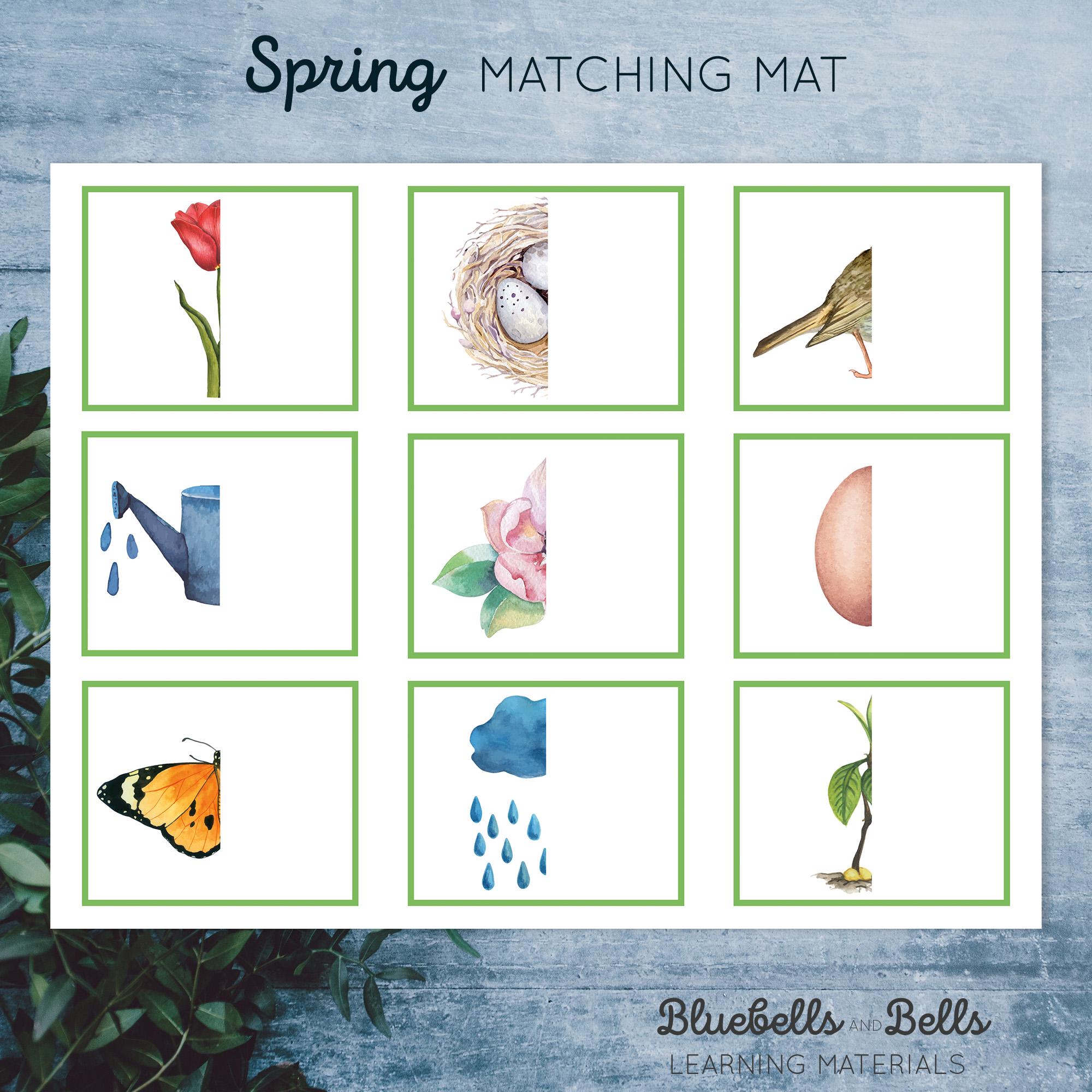 Montessori Spring Printable Puzzle Halves Matching. Toddler Busy Book ...