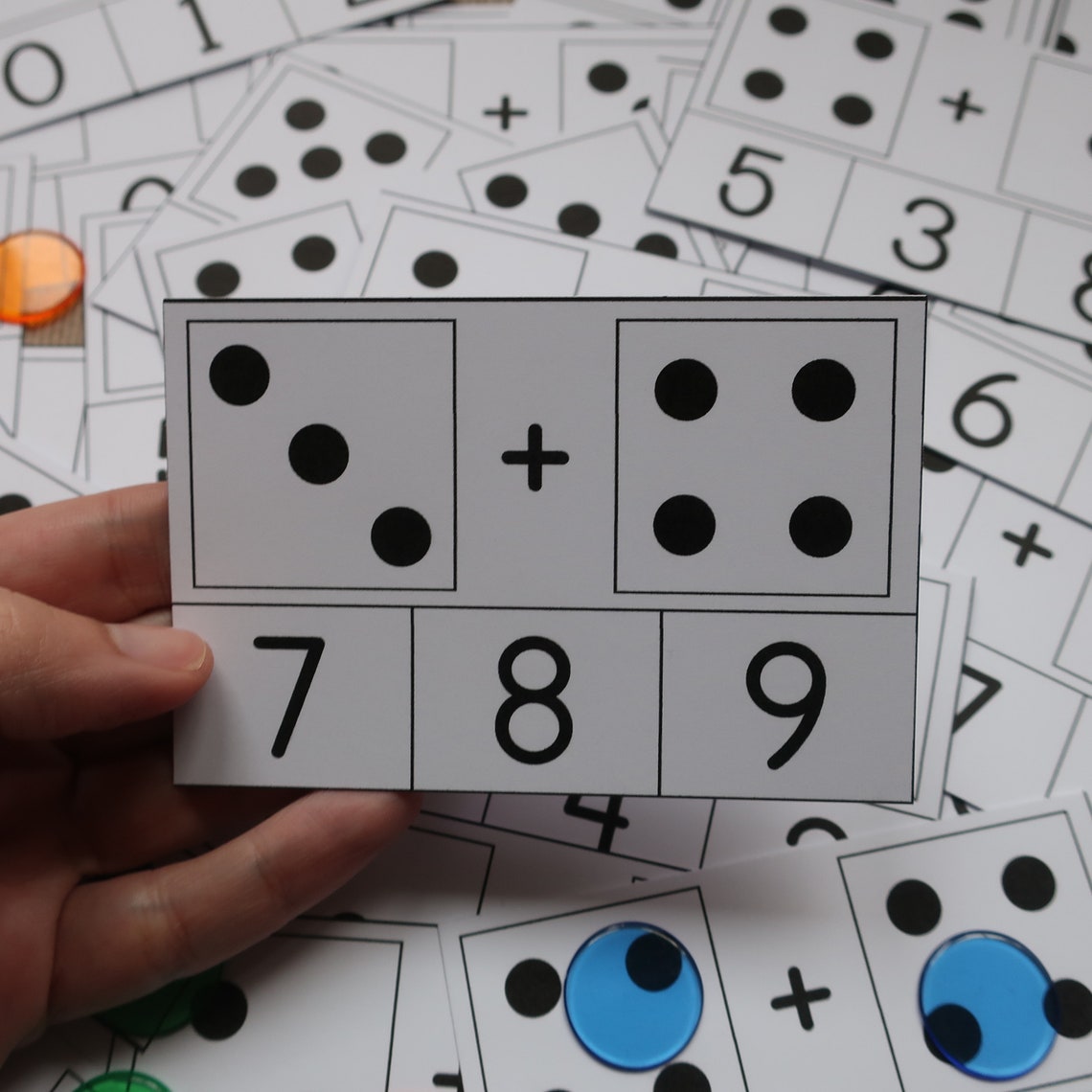 Addition Printable Clip Cards. Preschool Math Worksheets. | Etsy