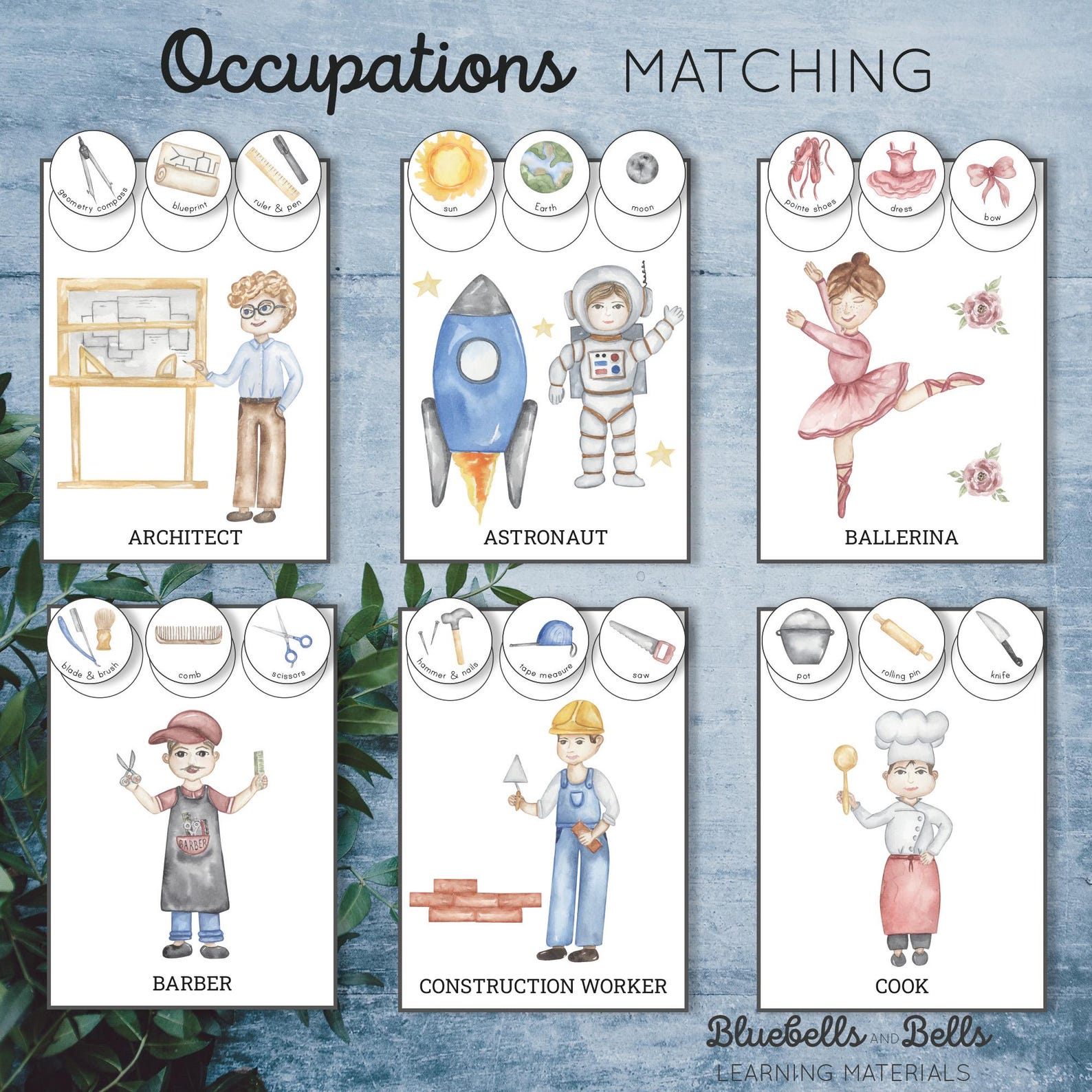 Occupations Cards Matching Activity. Community Helpers Printable ...