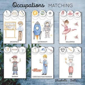 Occupations Cards Matching Activity. Community Helpers Printable ...