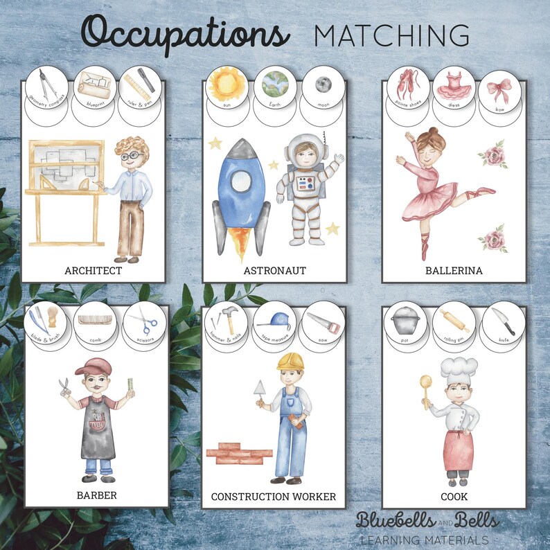 Occupations Cards Matching Activity. Community Helpers Printable ...